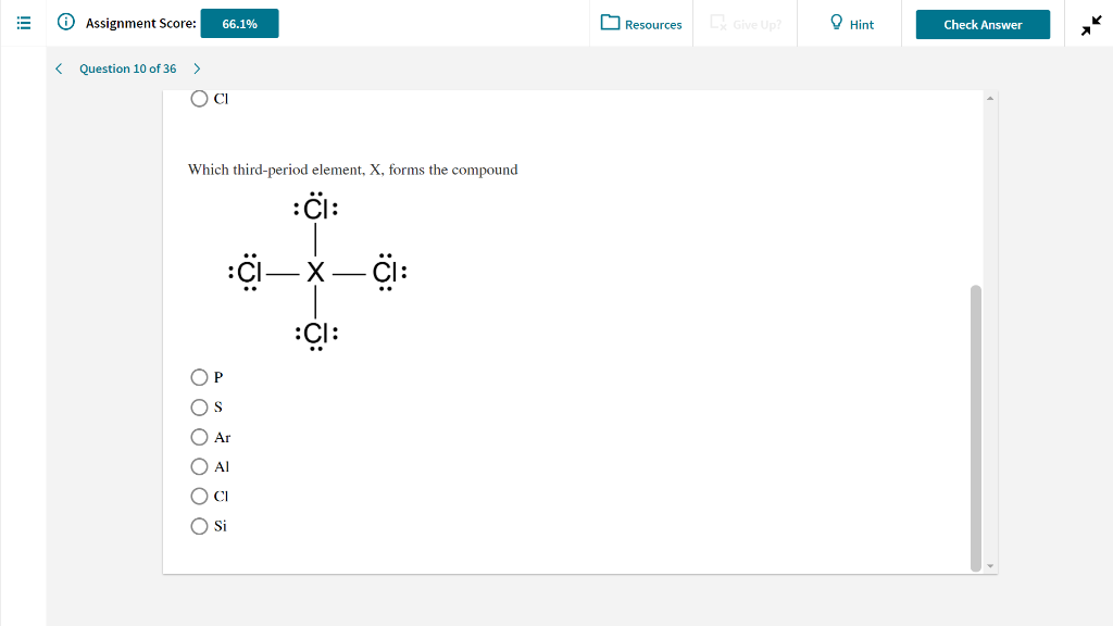 Solved Assignment Score: 66.1% Resources I Give Up? Hint | Chegg.com