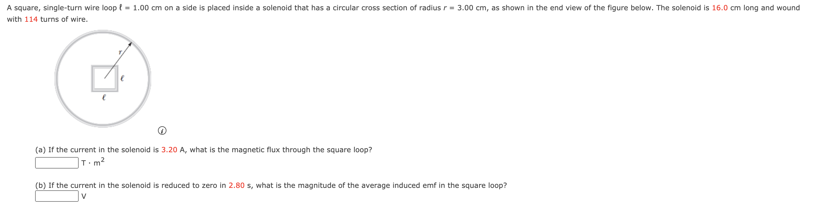 Solved A square, single-turn wire loop l = 1.00 cm on a side | Chegg.com