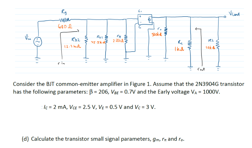Solved Kg G2 KL 2- k kal Consider the BJT common-emitter | Chegg.com
