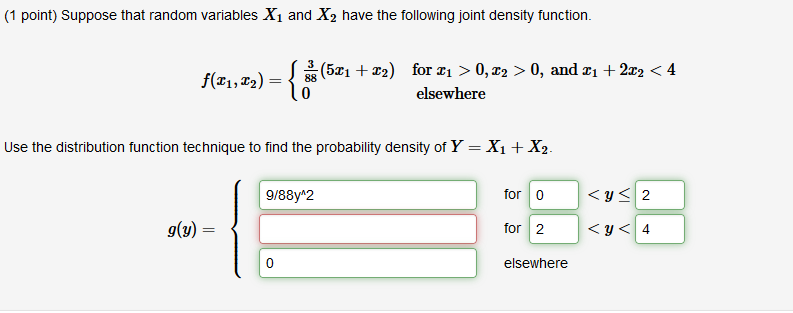 1 point) Suppose that random variables X1 and X2 have | Chegg.com