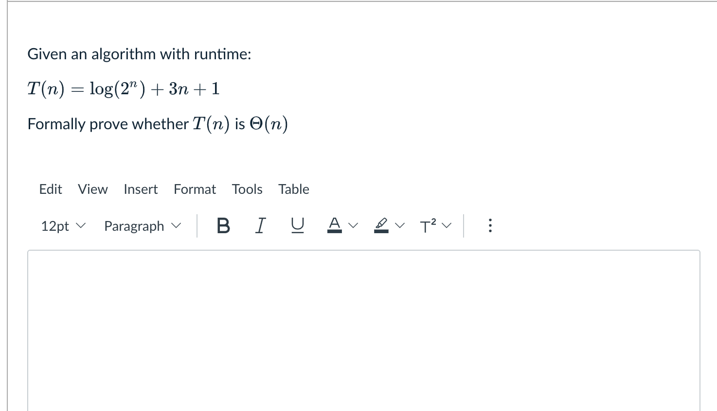 Solved Given An Algorithm With Runtime Tn Log2 6255