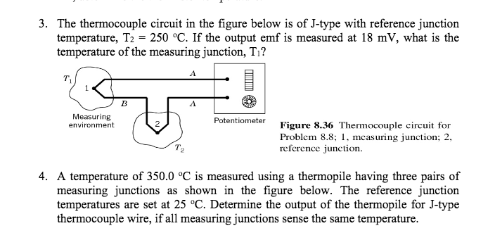 Solved 3. The thermocouple circuit in the figure below is of | Chegg.com