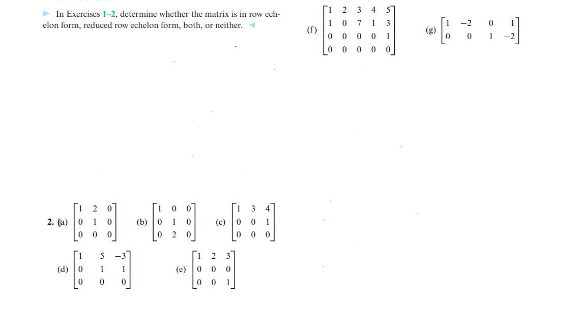 Solved In Exercises 1-2, determine whether the matrix is in | Chegg.com