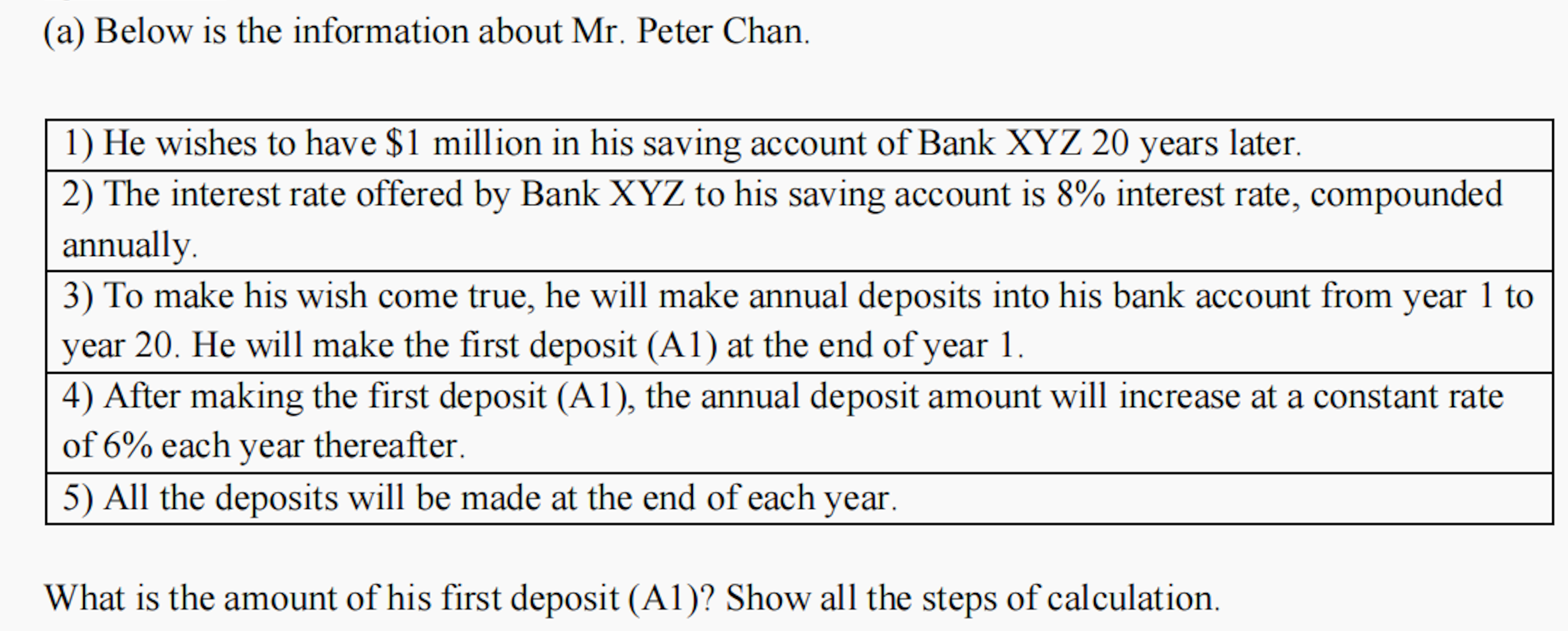 Solved Show all the steps of calculation.Please include cash | Chegg.com