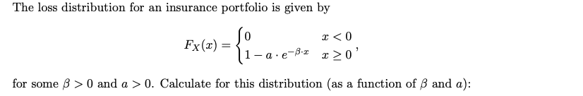 calculate expected loss with a deductible of 30, E((X | Chegg.com
