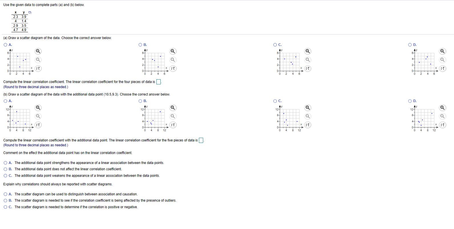 Solved Use the given data to complete parts (a) and (b) | Chegg.com
