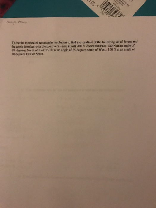 Solved 1)Use the method of rectangular resolution to find | Chegg.com