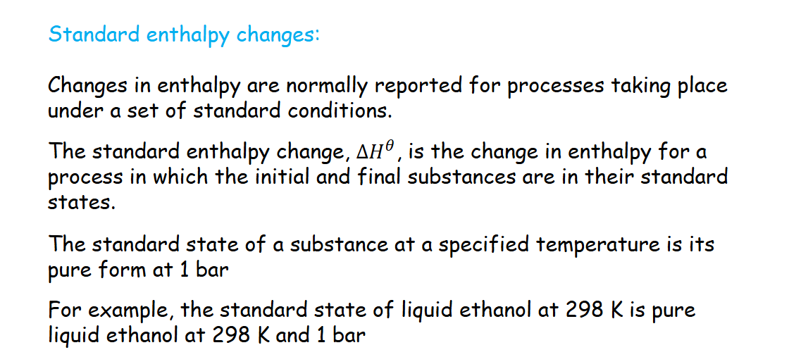 Solved Standard enthalpy changes:Changes in enthalpy are | Chegg.com