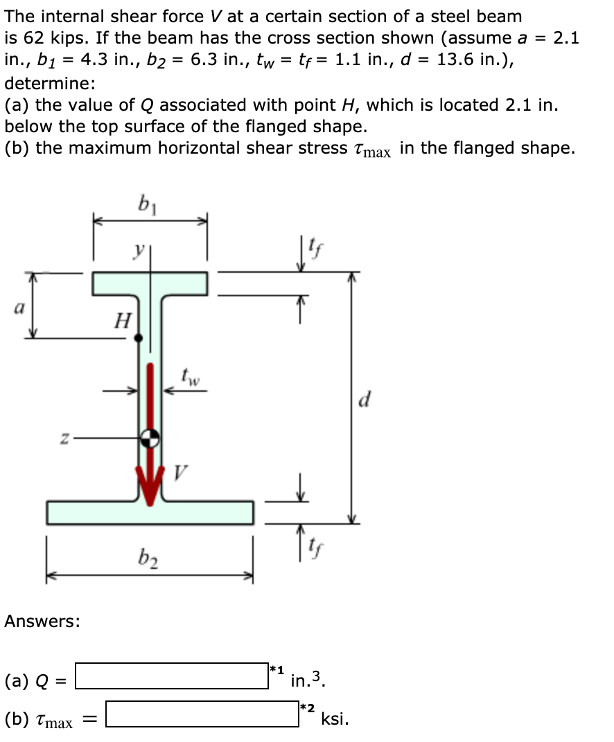 Solved The internal shear force V at a certain section of a | Chegg.com