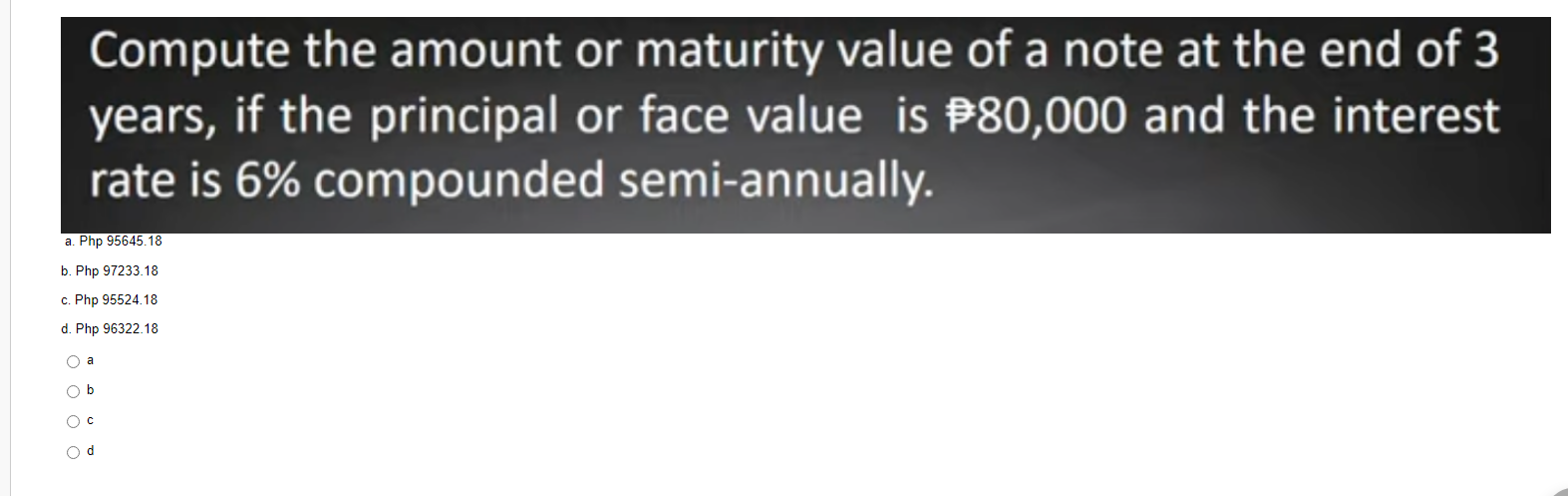 Solved Compute the amount or maturity value of a note at the | Chegg.com