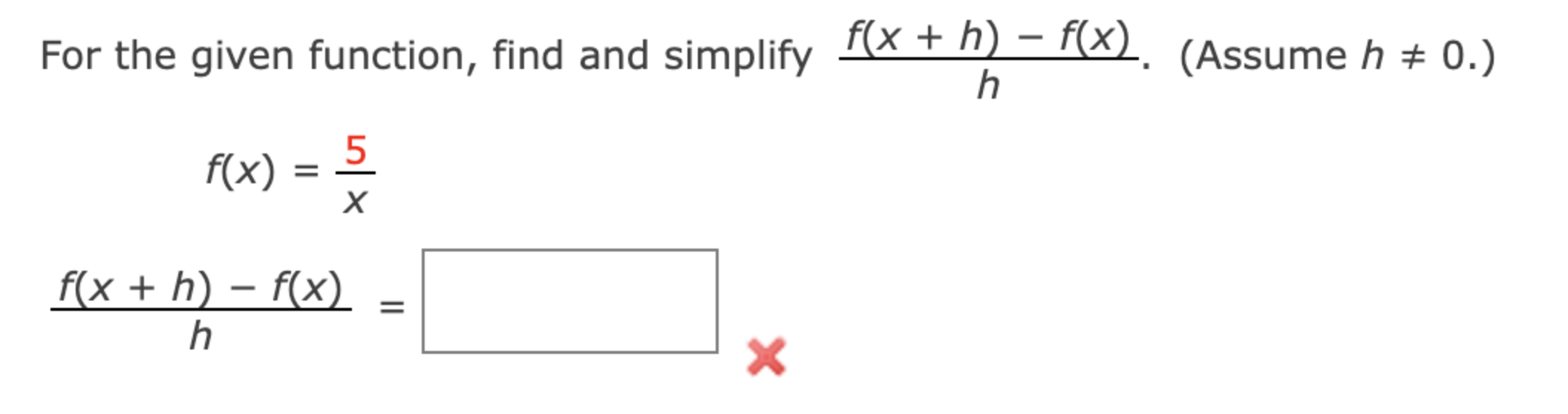Solved For the given function, find and simplify | Chegg.com