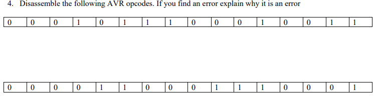 Solved 3. Assemble the following AVR instructions into | Chegg.com