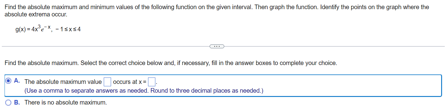 Solved Find the absolute maximum and minimum values of the | Chegg.com
