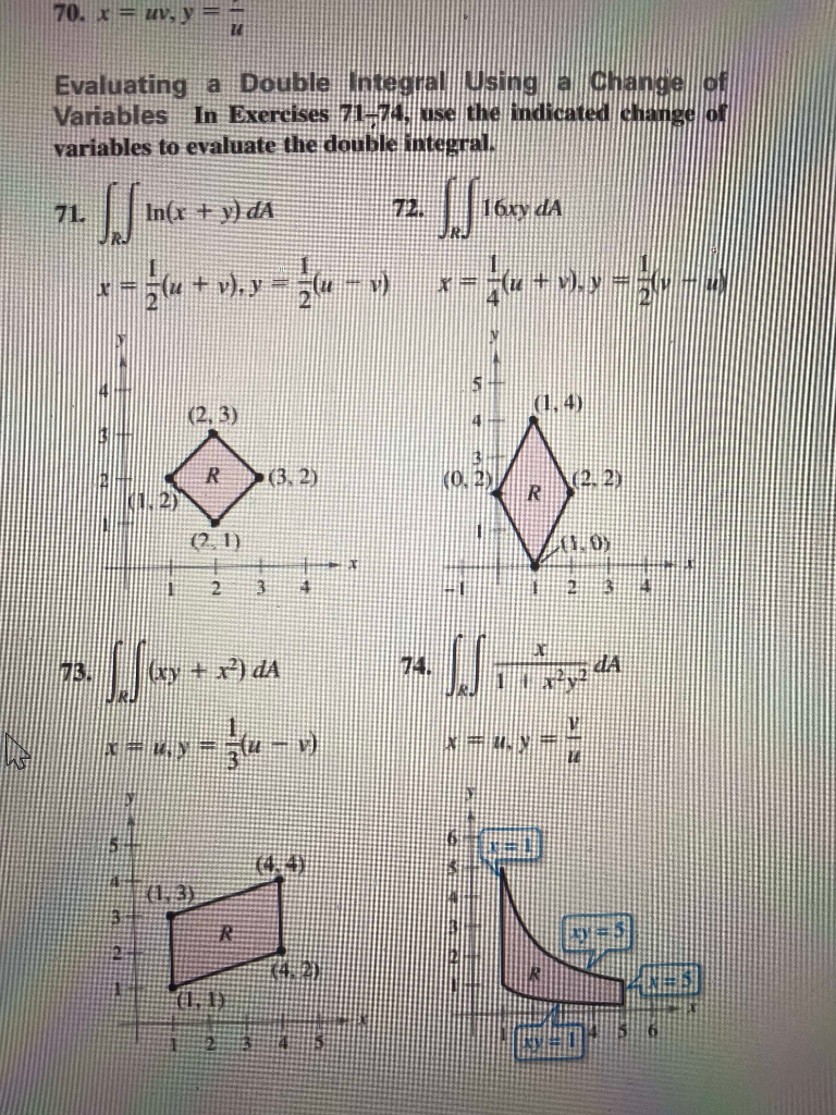 Solved 70. X = UV. Y Evaluating a Double Integral. Using | Chegg.com