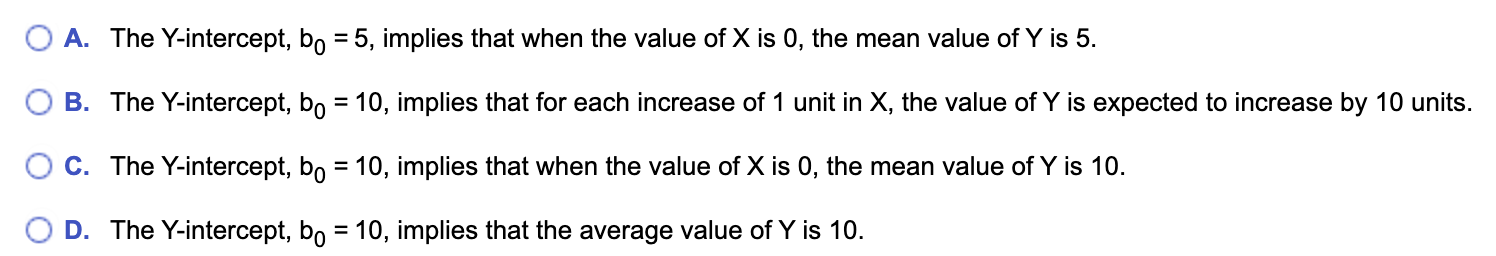 Solved b. Interpret the meaning of the slope, b1. Choose the | Chegg.com