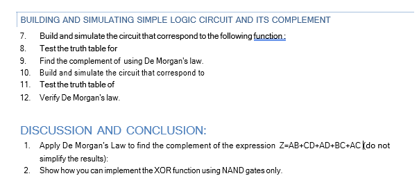 Solved BUILDING AND SIMULATING SIMPLE LOGIC CIRCUIT AND ITS | Chegg.com