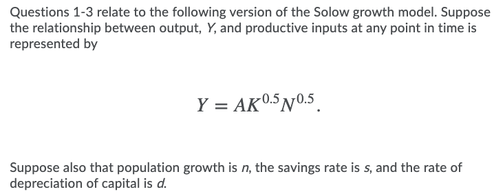 Solved Questions 1-3 relate to the following version of the | Chegg.com