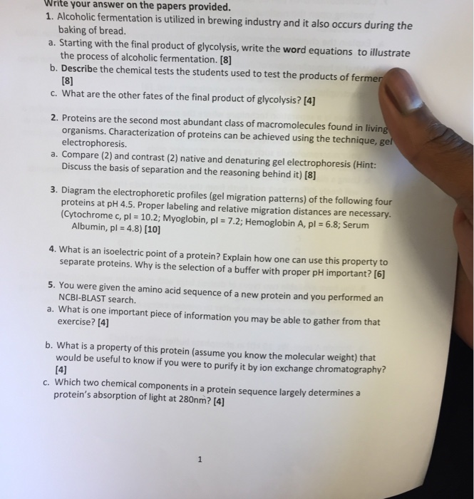 Solved Write Your Answer On The Papers Provided 1 Chegg