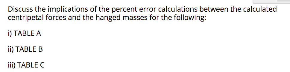 Solved Discuss the implications of the percent error | Chegg.com