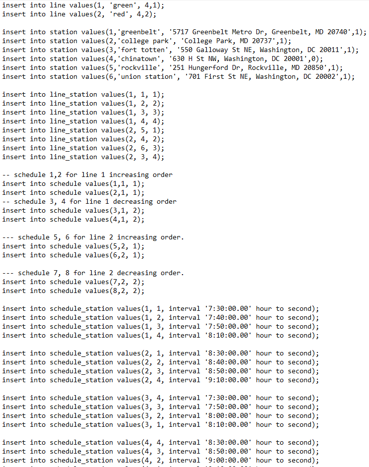 TRAIN DATABASE You will create a database to store | Chegg.com