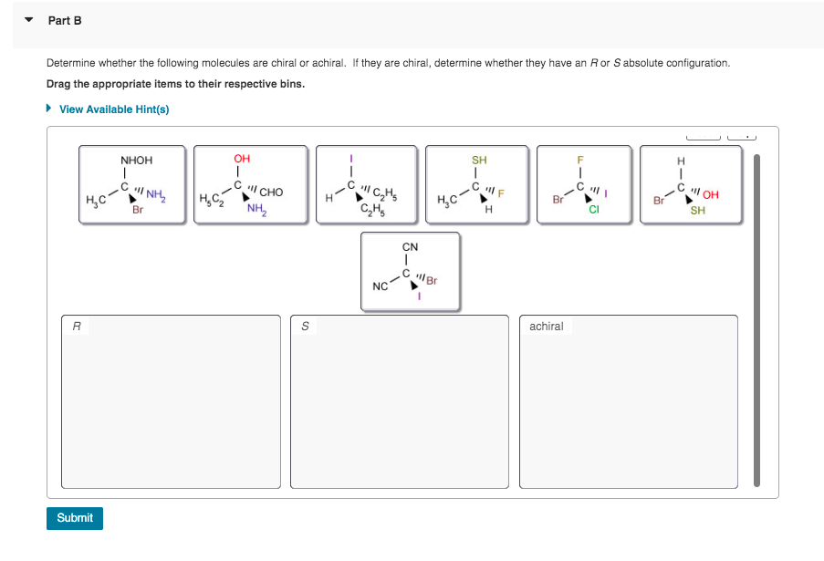 Solved Determine whether the following molecules are chiral | Chegg.com