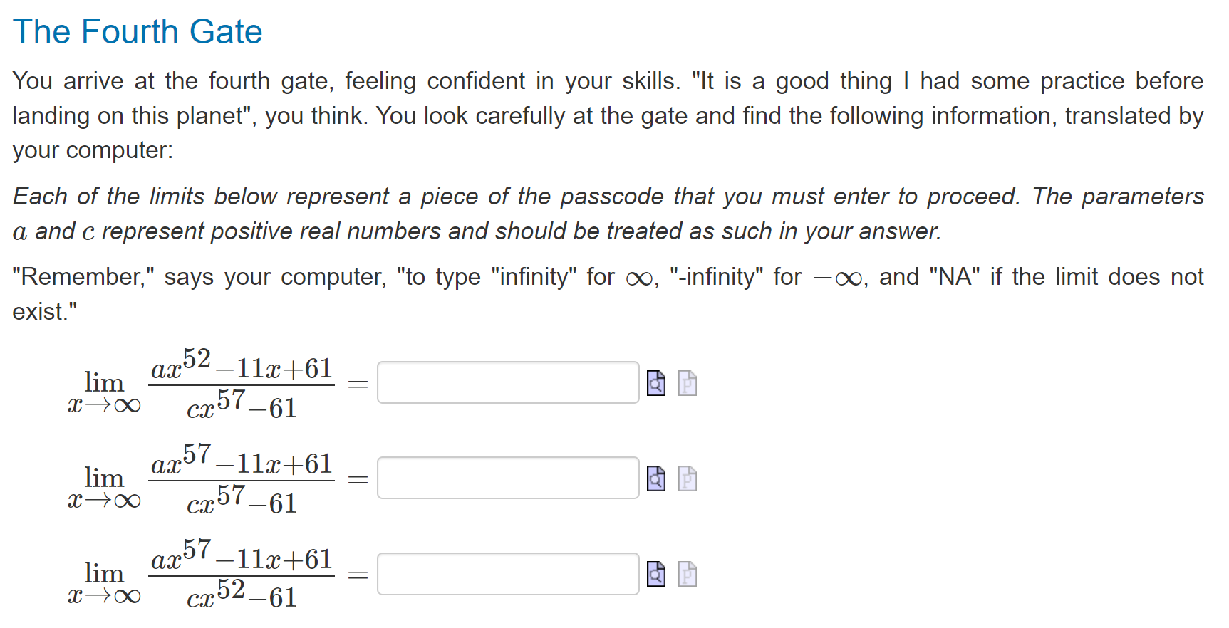 Solved The Fourth Gate You arrive at the fourth gate, | Chegg.com
