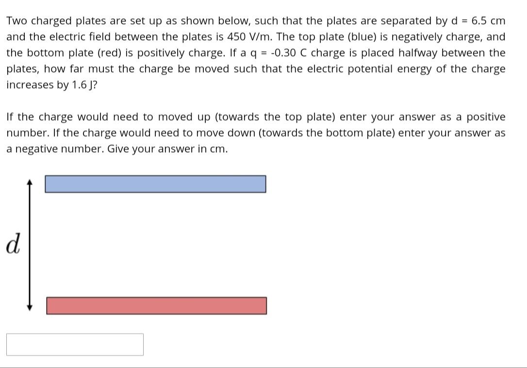 Solved Two charged plates are set up as shown below, such | Chegg.com