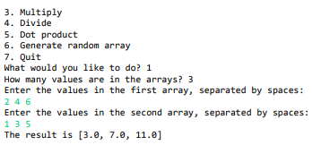 Solved 05. Fifth Assignment - An Array Calculator In this | Chegg.com