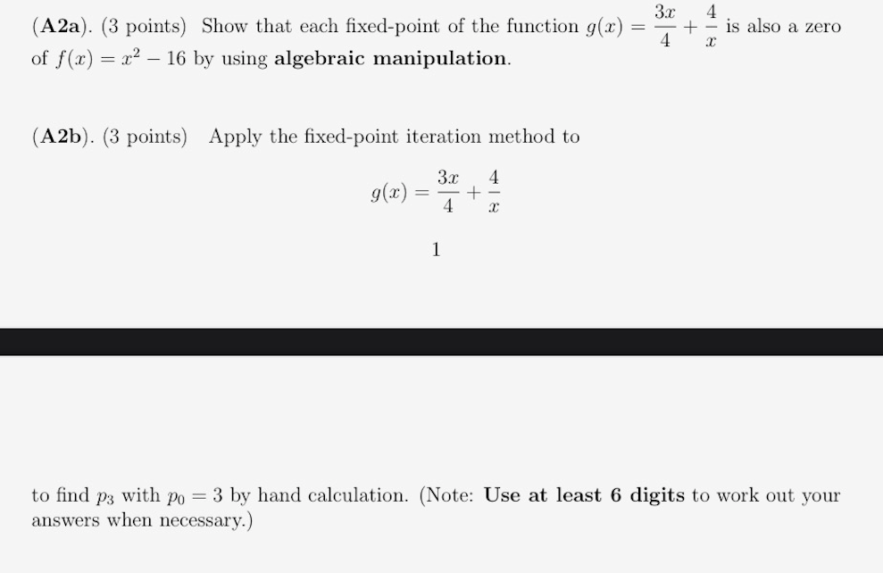 Solved (A2a). (3 points) Show that each fixed-point of the | Chegg.com