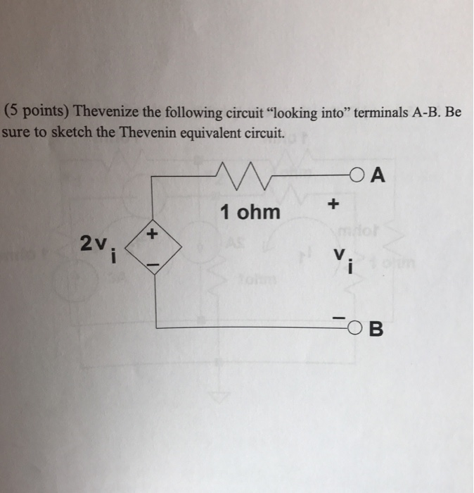 Solved (5 points) Thevenize the following circuit "looking | Chegg.com