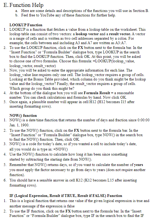E. Function Help a. Here are some details and | Chegg.com