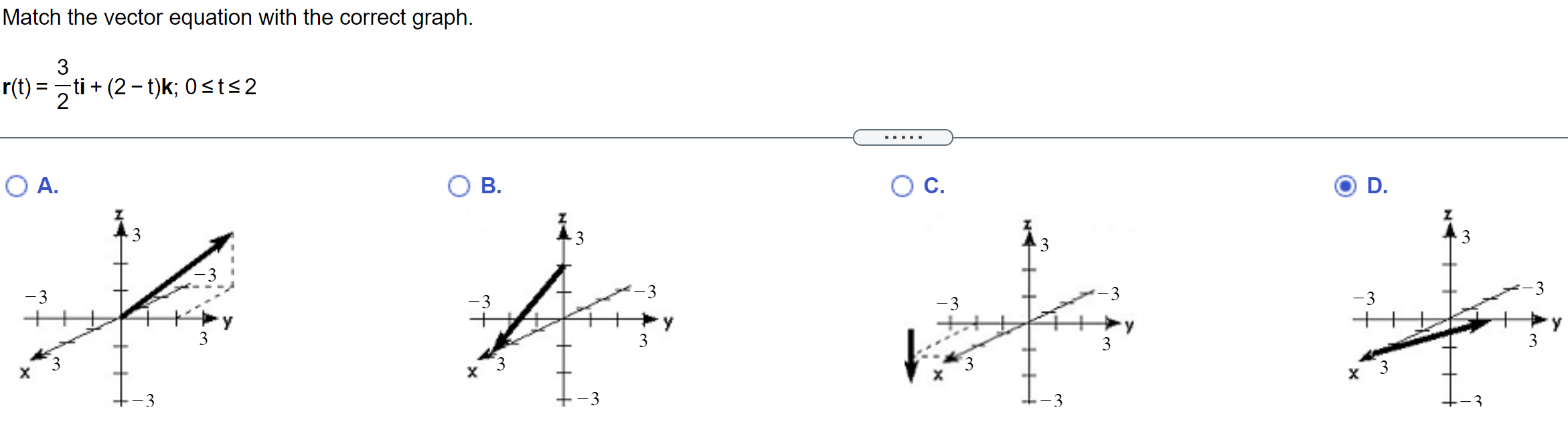 Solved Match the vector equation with the correct graph. 3 | Chegg.com