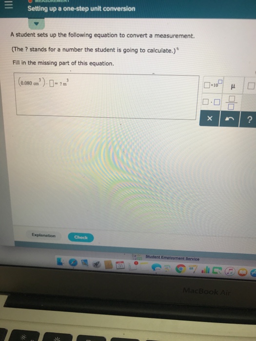 Solved Setting up a one-step unit conversion A student sets | Chegg.com