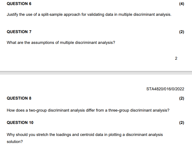 Solved Justify the use of a split-sample approach for | Chegg.com