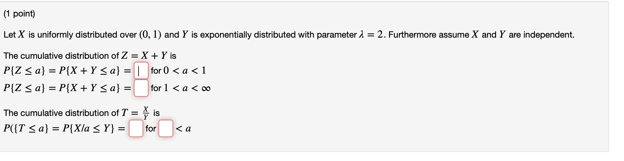 Solved Let X is uniformly distributed over (0,1) and Y is | Chegg.com