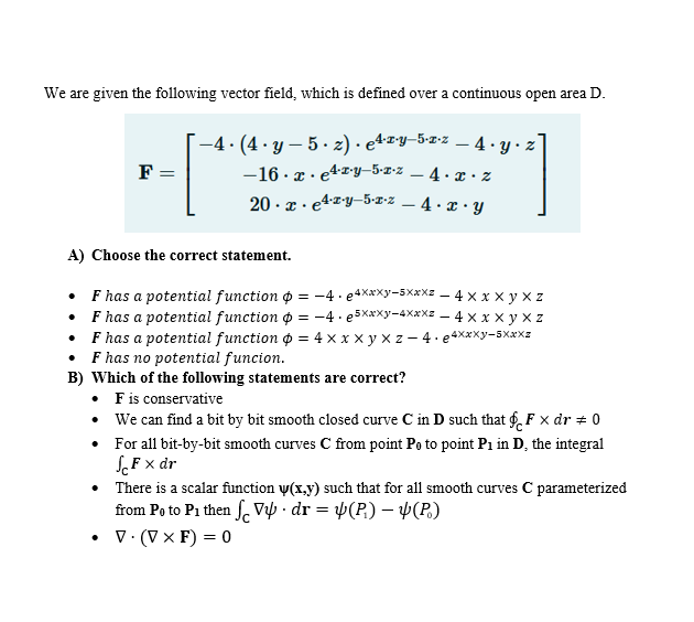 We are given the following vector field, which is | Chegg.com