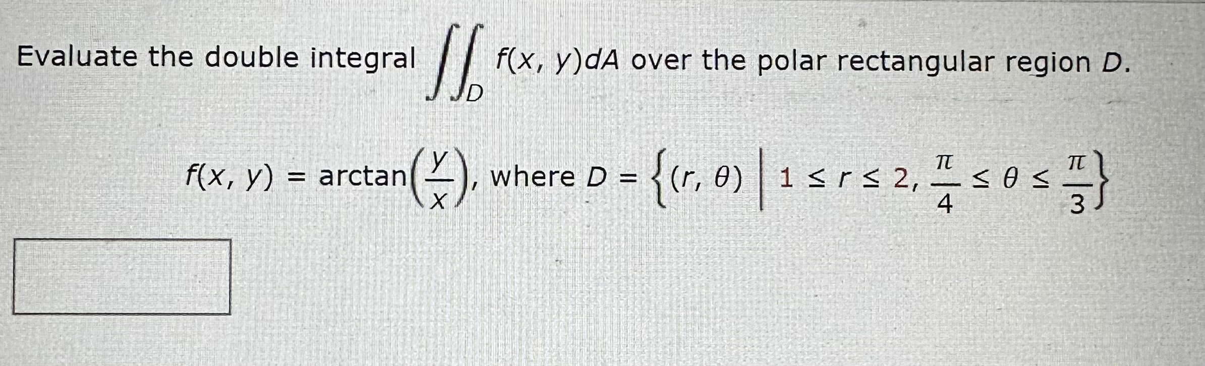 Solved Evaluate the double integral ∬Df(x,y)dA over the | Chegg.com