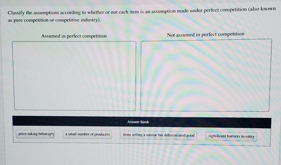 Solved Classify the assumptions according to whether or not | Chegg.com