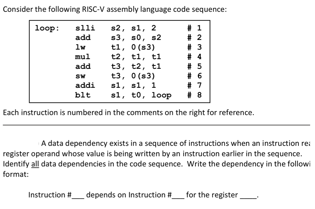 Solved Consider the following RISC-V assembly language code | Chegg.com