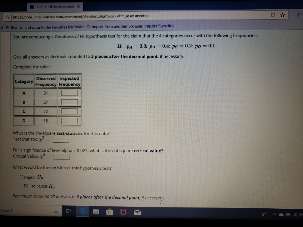 Solved Lumen OHM Assessmer X A | Chegg.com