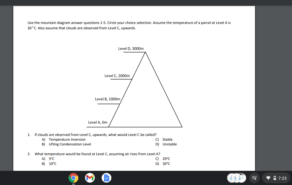 Solved Use the mountain diagram answer questions 1-5. Circle | Chegg.com