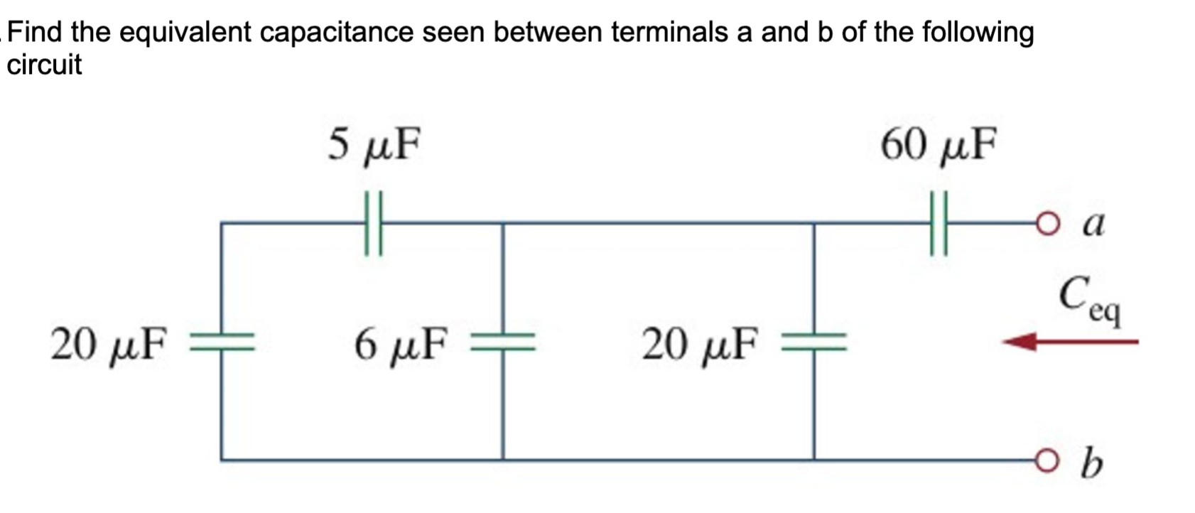 Solved Find the equivalent capacitance seen between | Chegg.com