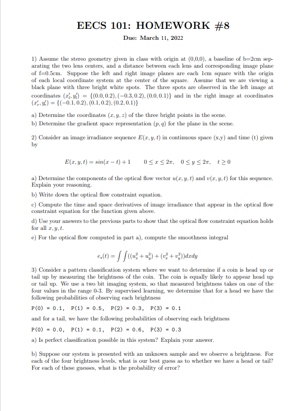 Solved EECS 101: HOMEWORK #8 Due: March 11, 2022 1) Assume | Chegg.com
