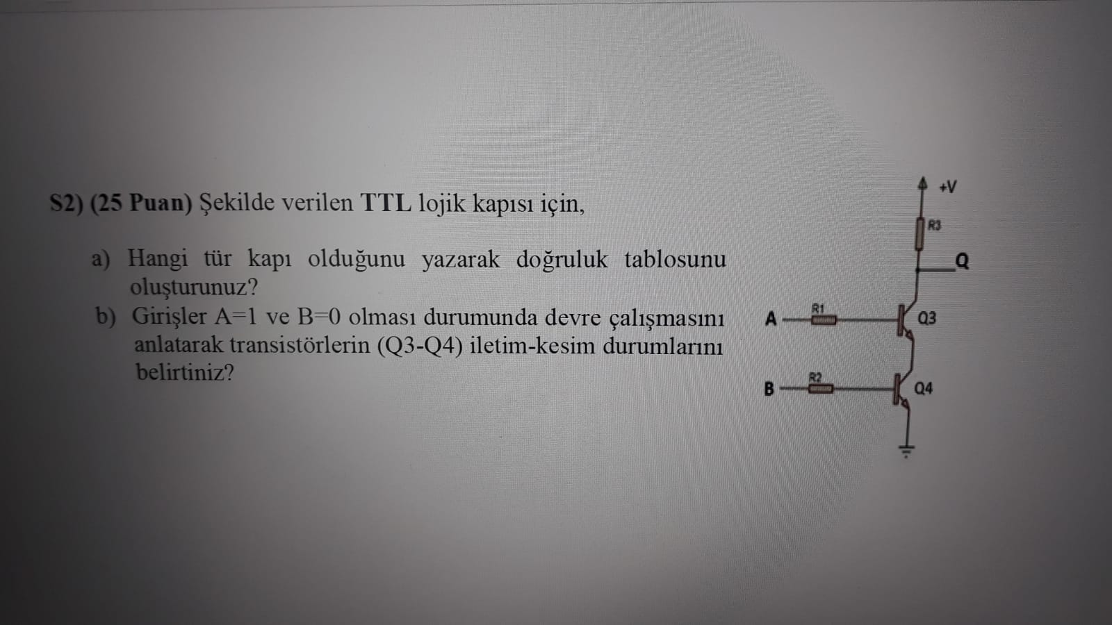 Solved For given TTL LOgic Gates, a) Write the truth table | Chegg.com