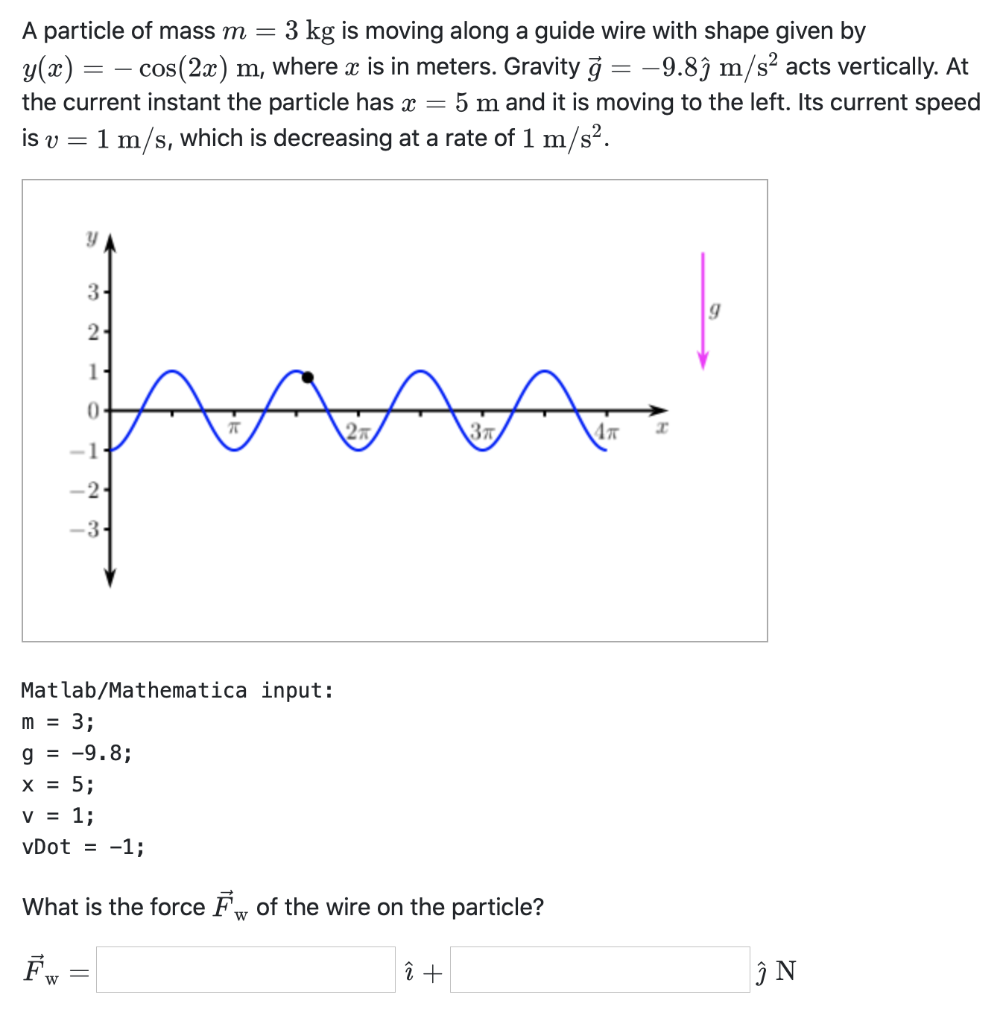 Solved A particle of mass m = 3 kg is moving along a guide | Chegg.com