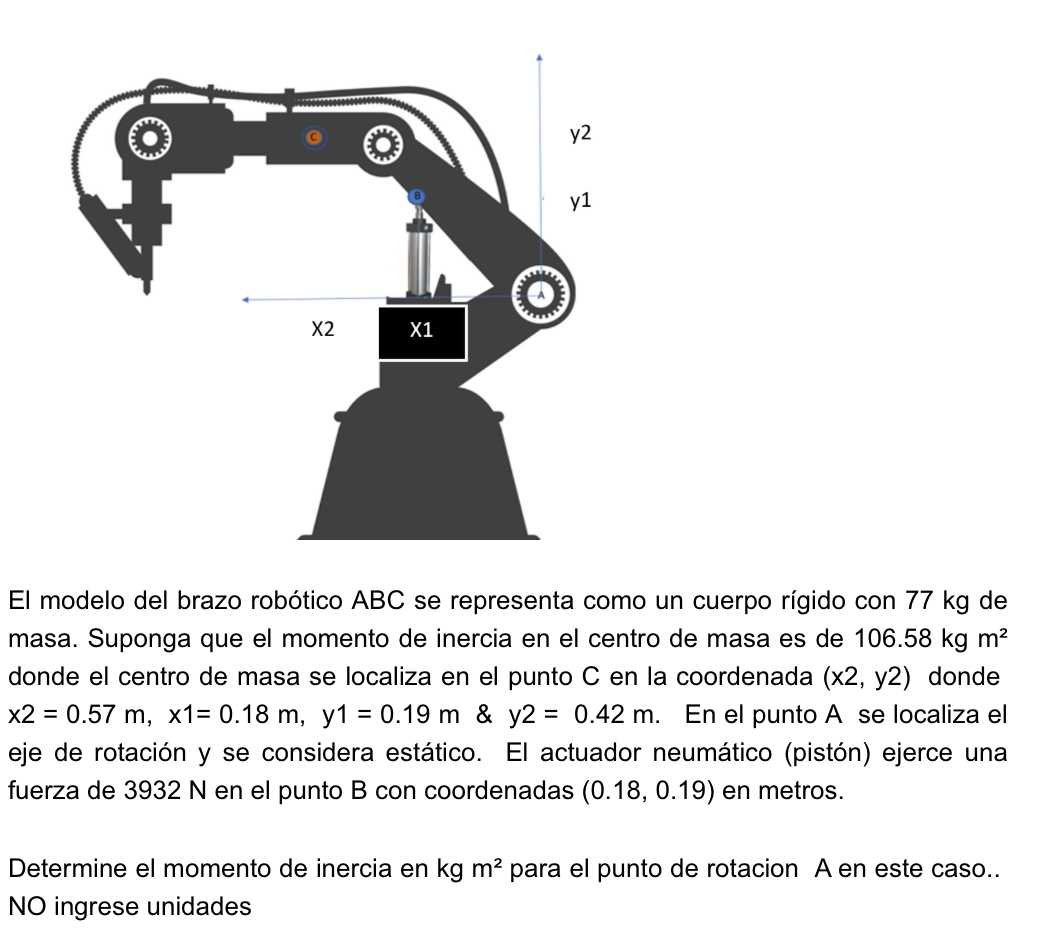 Solved The robotic arm model ABC is represented as a rigid | Chegg.com