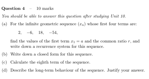 Solved Question \\( 4-10 \\) marks You should be able to | Chegg.com