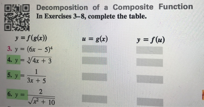 Solved Decomposition of a Composite Function In Exercises | Chegg.com
