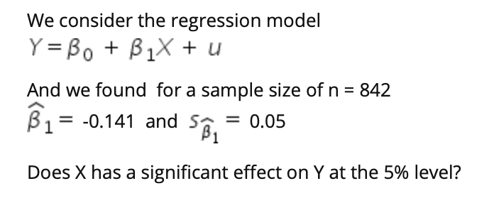 Solved We consider the regression model Y Bo B1X u And we | Chegg.com