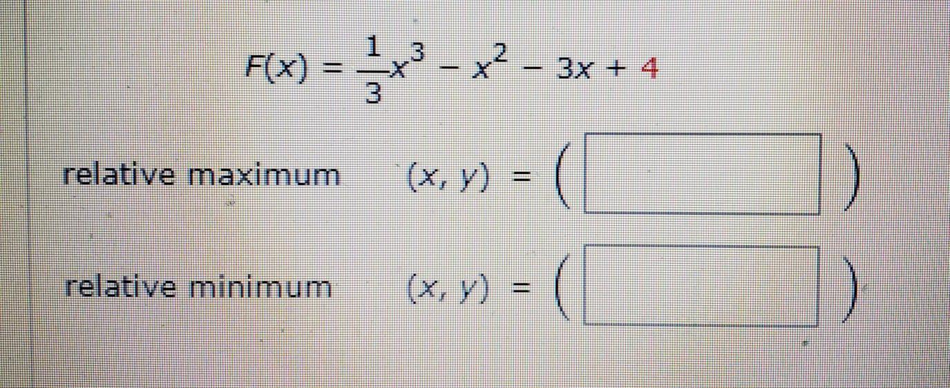 Solved Find the relative maxima and relative minima, if any, | Chegg.com